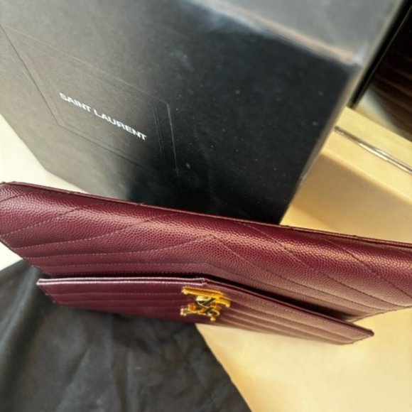 Yves Saint Laurent | Bags | Ysl New Pouch Bag Burgundy | Poshmark